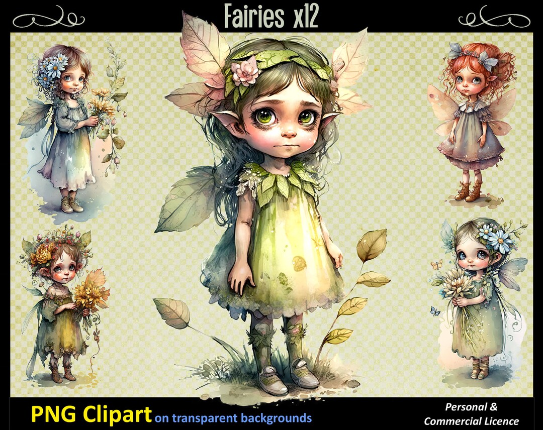 Fairy Clipart Png, Six Images, Fairies Watercolour, Magic Woodland ...