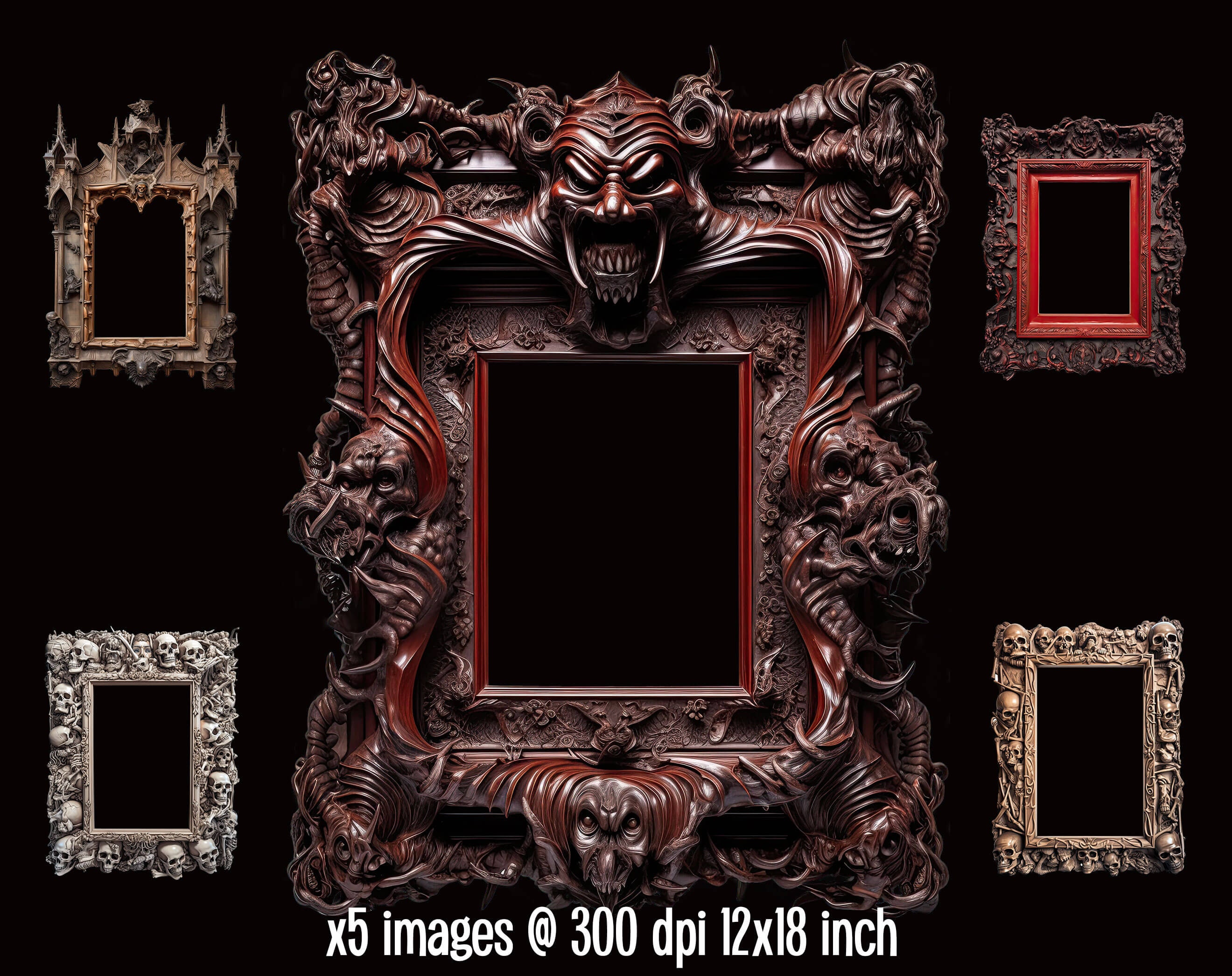 Gothic Frame Clipart Bundle Photoshop Frames Picture Frame - Etsy