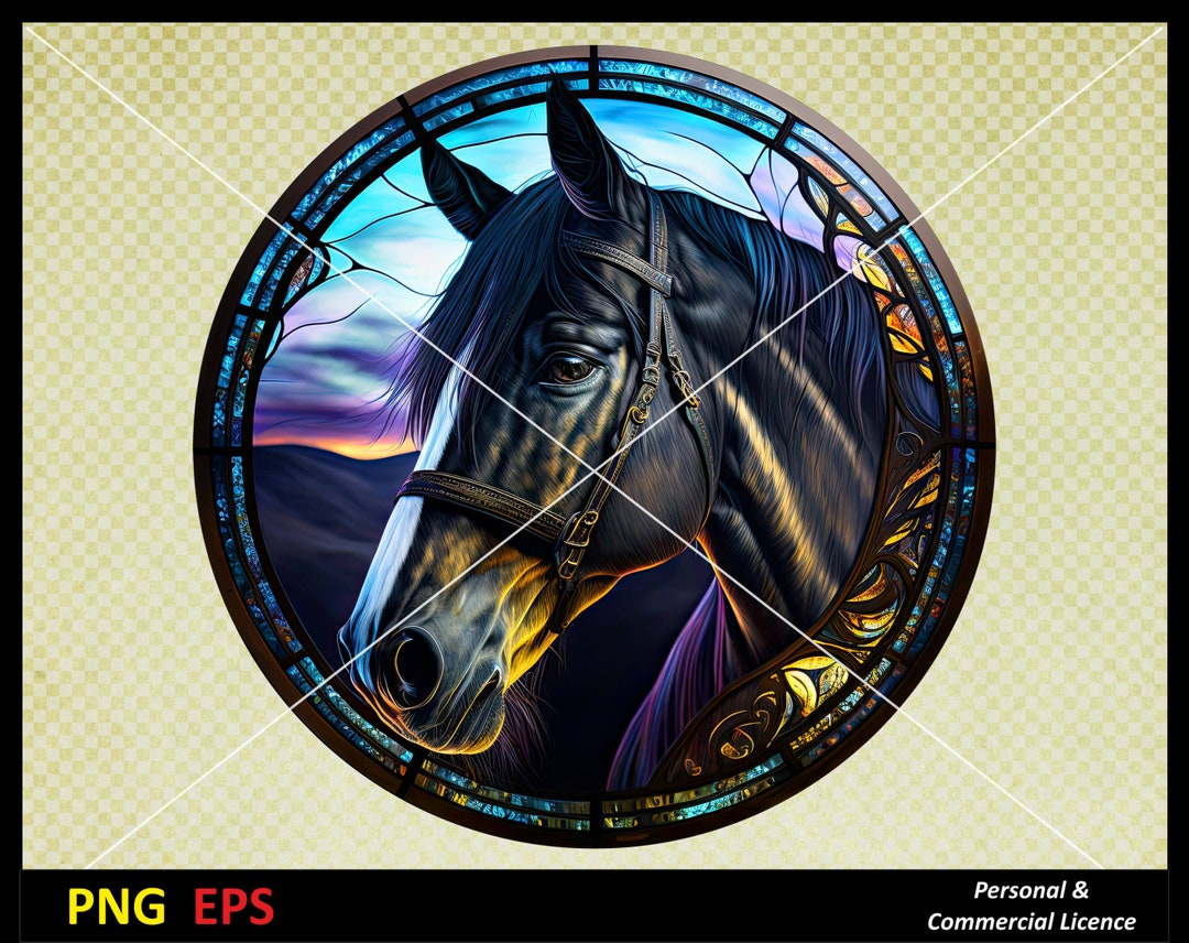 Horse Clipart Printable Design Equine Digital Art Black Pony - Etsy