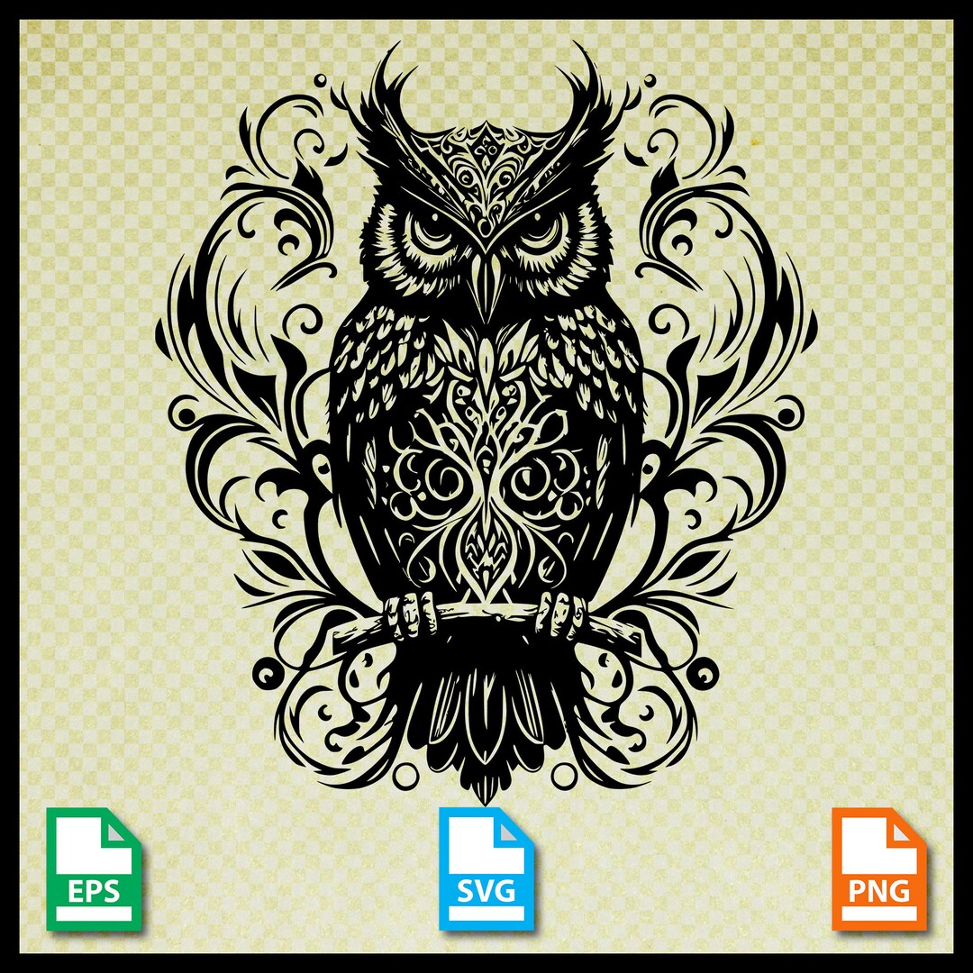 Gothic Owl Svg, Download Eps, Silhouette Cameo4, Cricut, Cut File ...