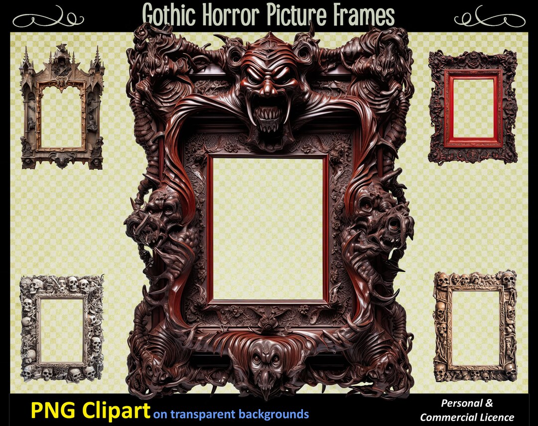 Gothic Frame Clipart Bundle, Photoshop Frames, Picture Frame PNG ...