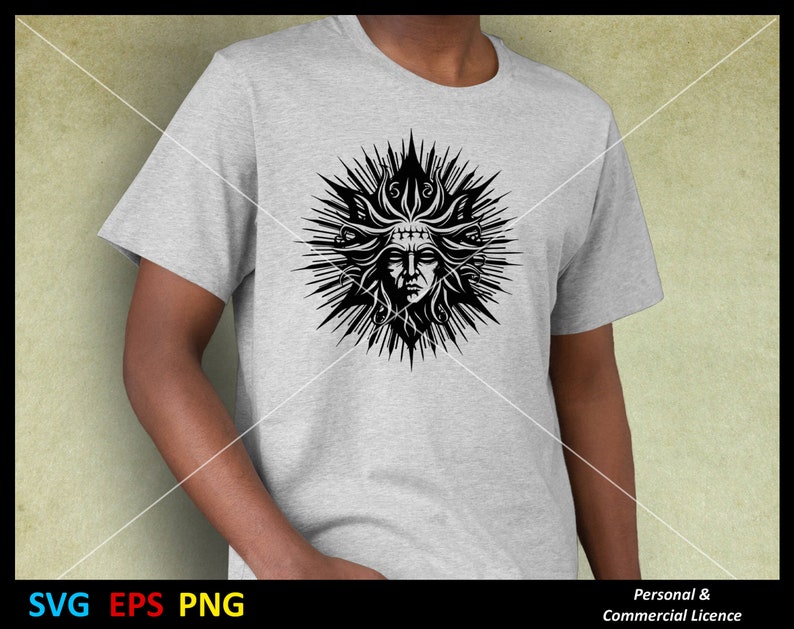 Gothic Sun Svg Download Eps Silhouette Cameo4 Cricut Cut - Etsy