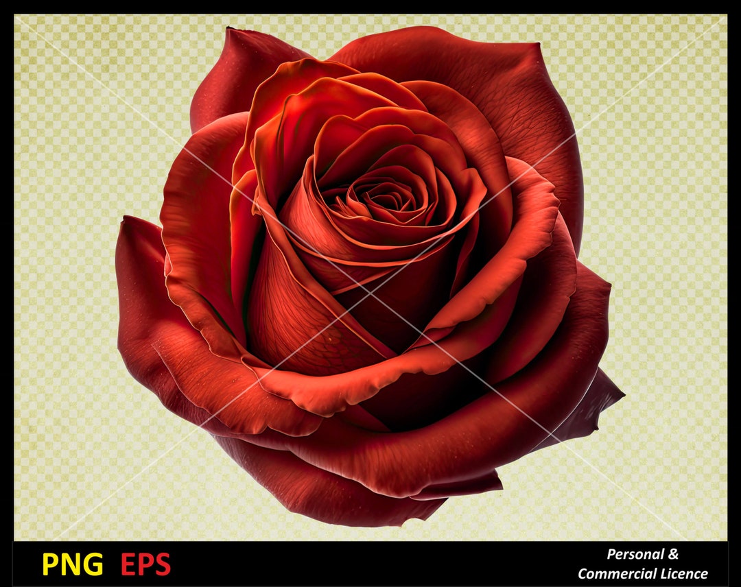 Red Rose Printable Graphic Clipart Silhouette Cameo 4 - Etsy