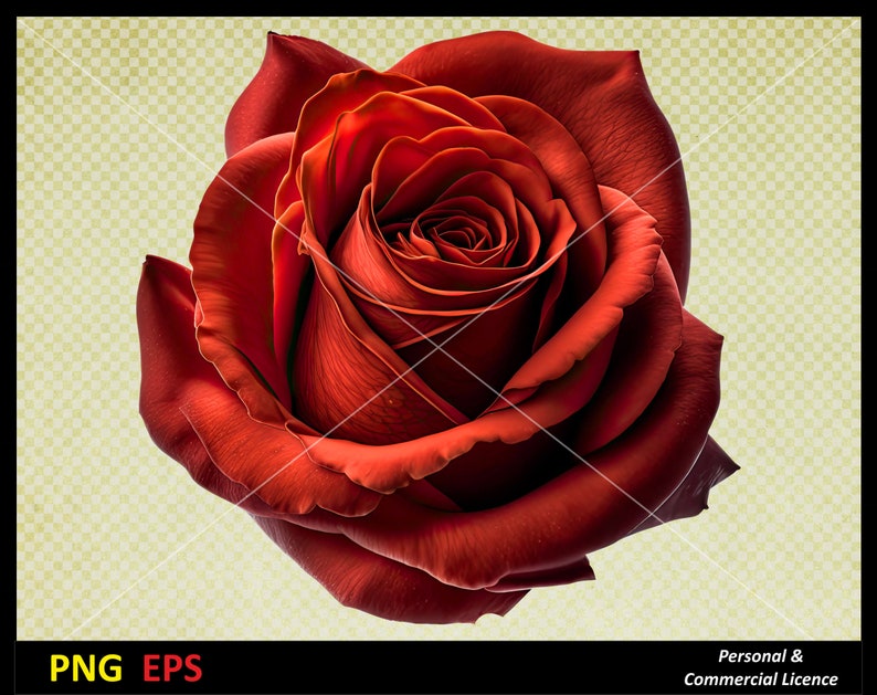 Red Rose Printable Graphic Clipart Silhouette Cameo 4 - Etsy