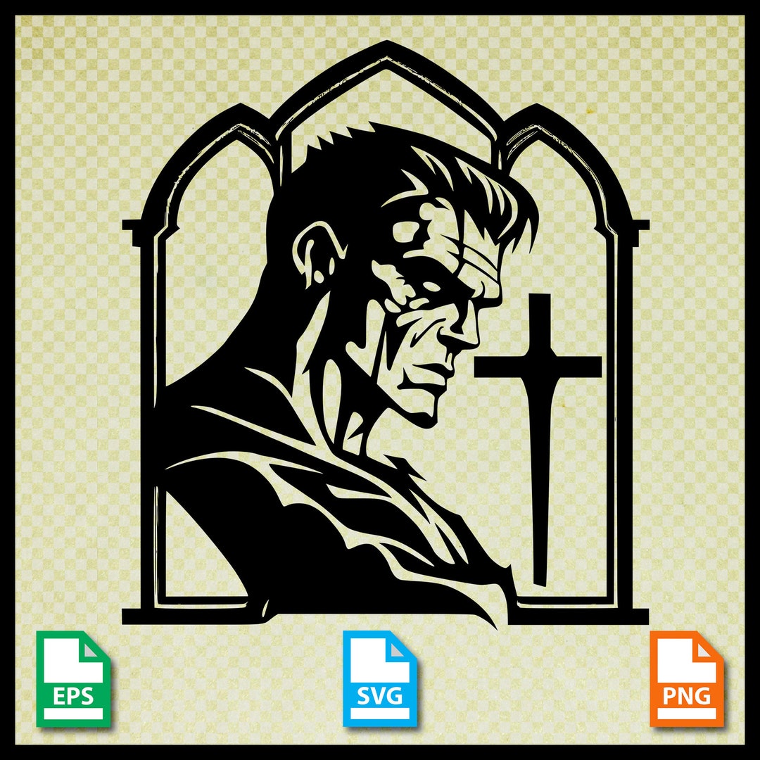 Gothic Frankenstein Svg, Download Eps, Silhouette Cameo4, Cricut, Cut ...