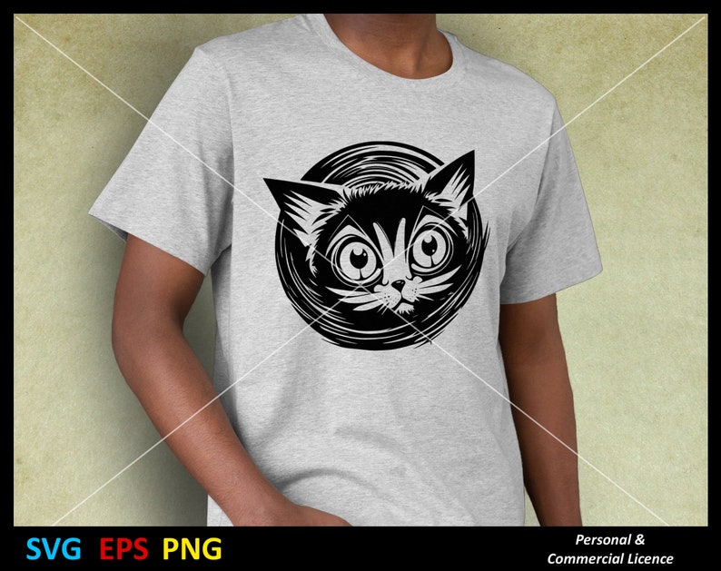 Staring Cat Svg Feline Png Printable Digital Download - Etsy