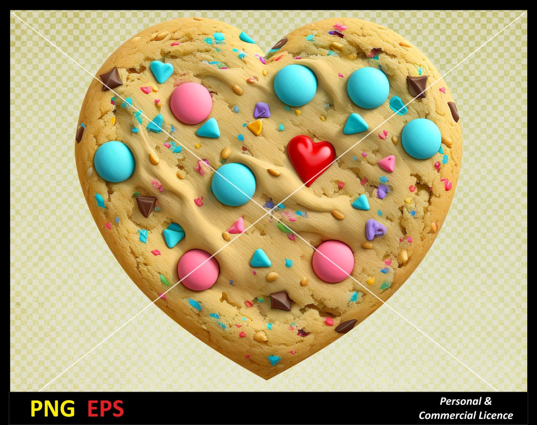 Cookie Love Heart Png Printable Clipart Silhouette Cameo 4 - Etsy