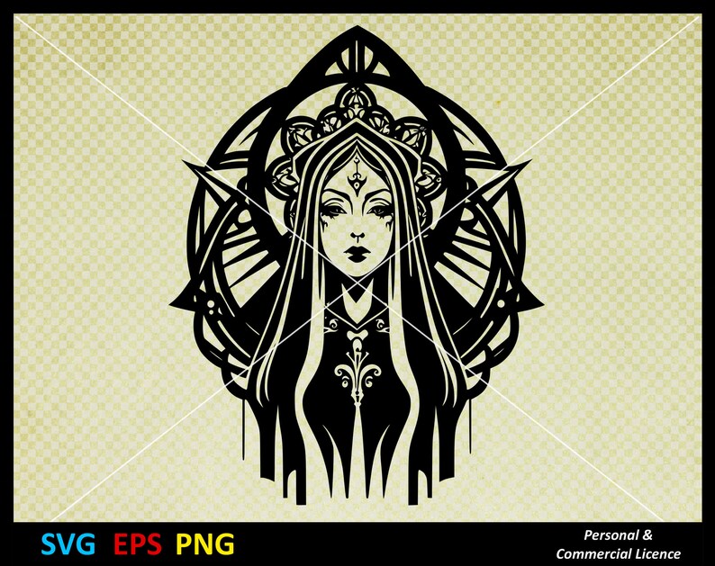 Gothic Priestess Svg Gothic Eps Silhouette Cameo4 Cricut - Etsy