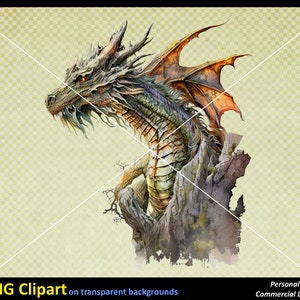 Dragon Fantasy Clipart Watercolor Png Clipart, X16 Images, Magical ...