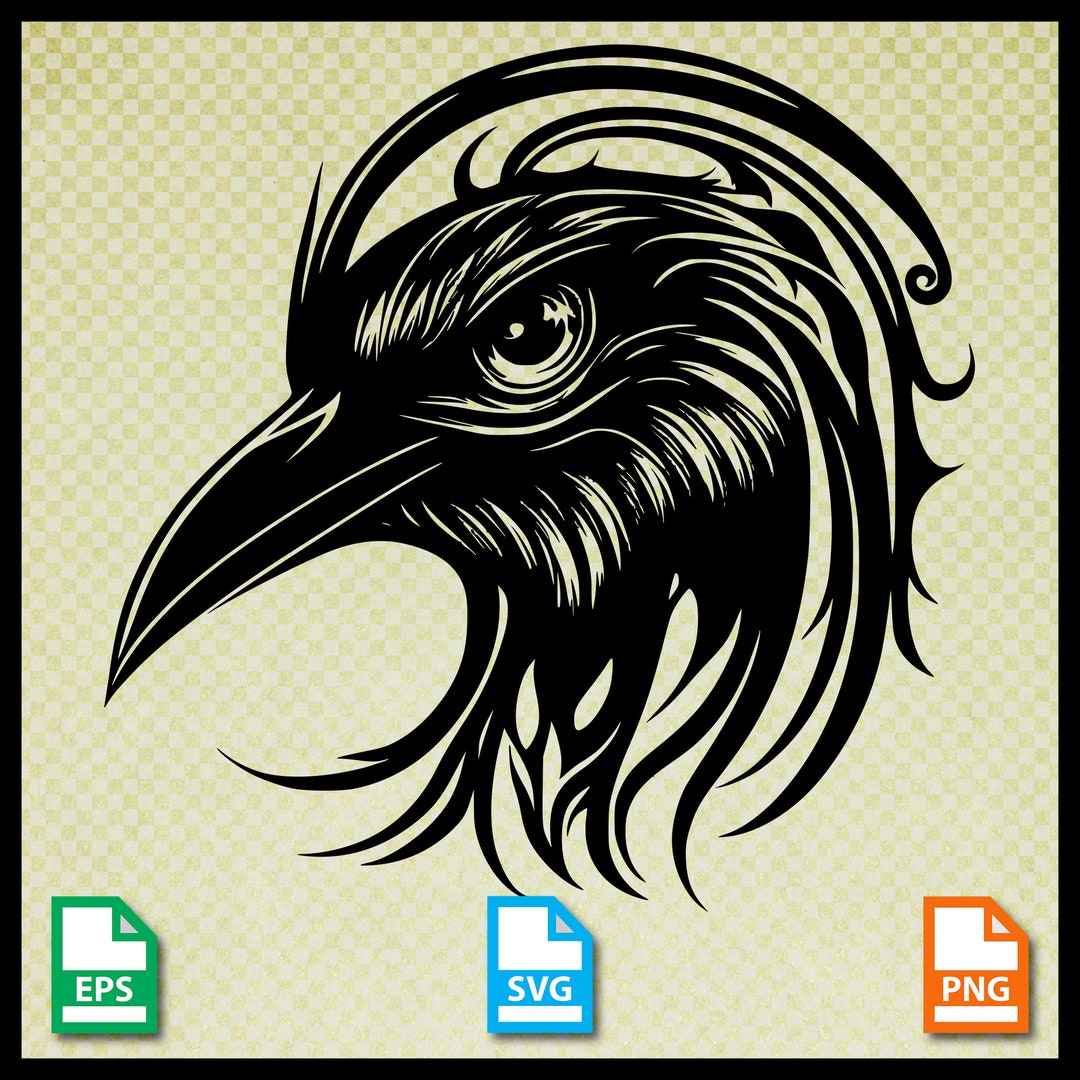 Raven Logo Svg, Raven Svg, Silhouette Cameo, Cricut, Cut Files, Gothic ...