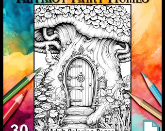Fairy Mushroom Home Coloring Page, Mushroom Homes, Fairy Gifts, Fairy ...