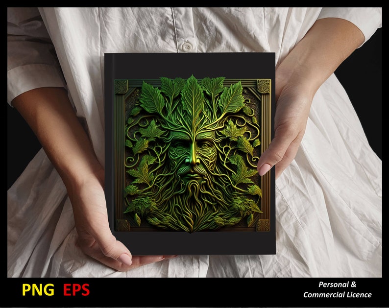 Green Man Png Decorative Tile Eps Coaster Clipart Cricut - Etsy
