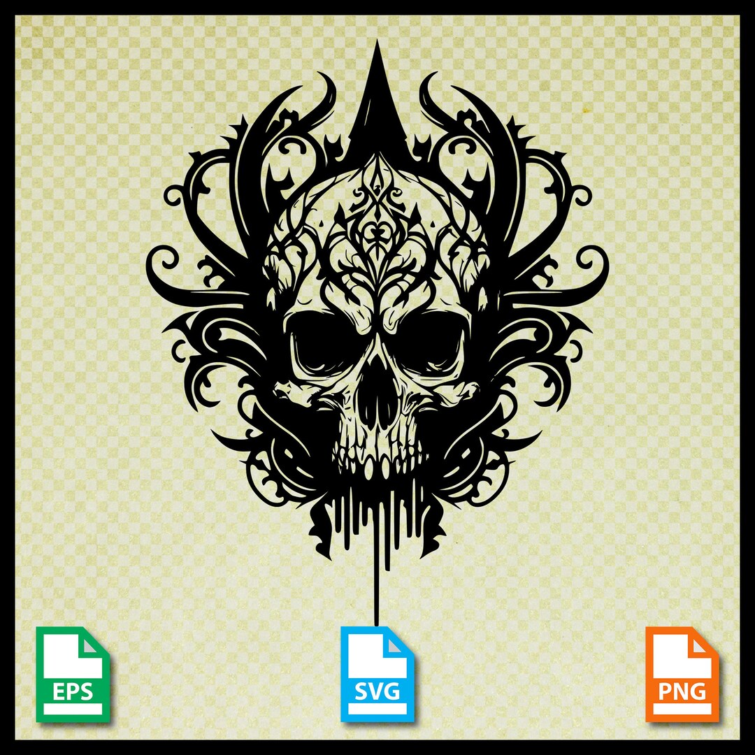Skull Design Svg Skull Svg Silhouette Cameo Cricut Cut Files 1778