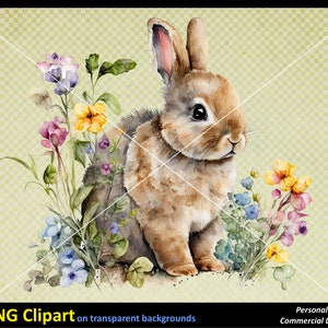 Bunny Clipart Png, Six Images, Easter Themed Rabbits, Spring Season ...