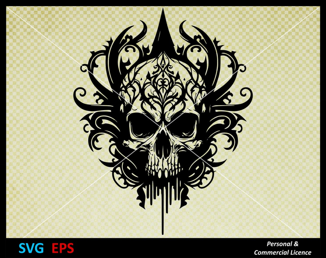 Skull Design Svg Skull Svg Silhouette Cameo Cricut Cut - Etsy