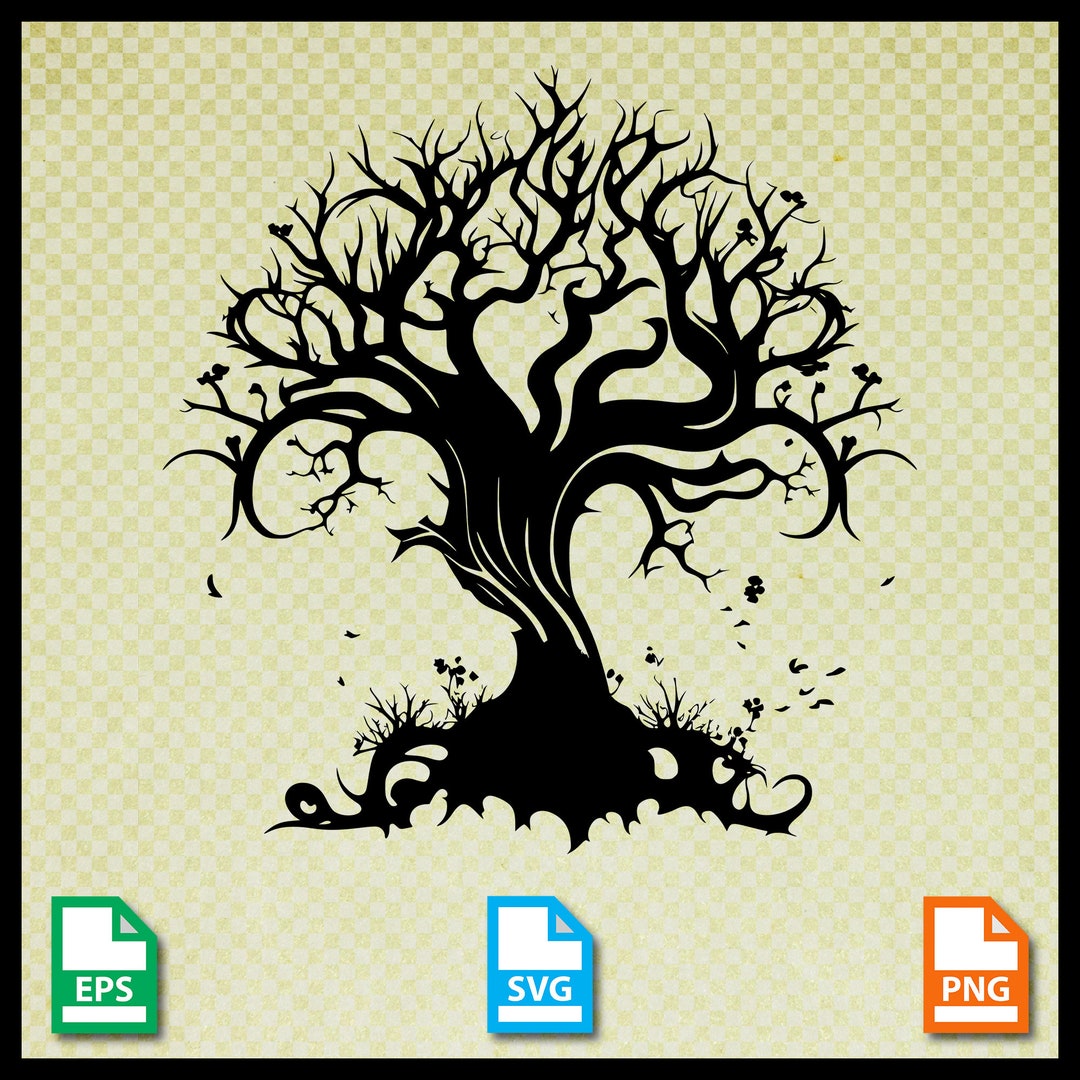 Gothic Tree Svg, Download Eps, Silhouette Cameo4, Cricut, Cut File ...