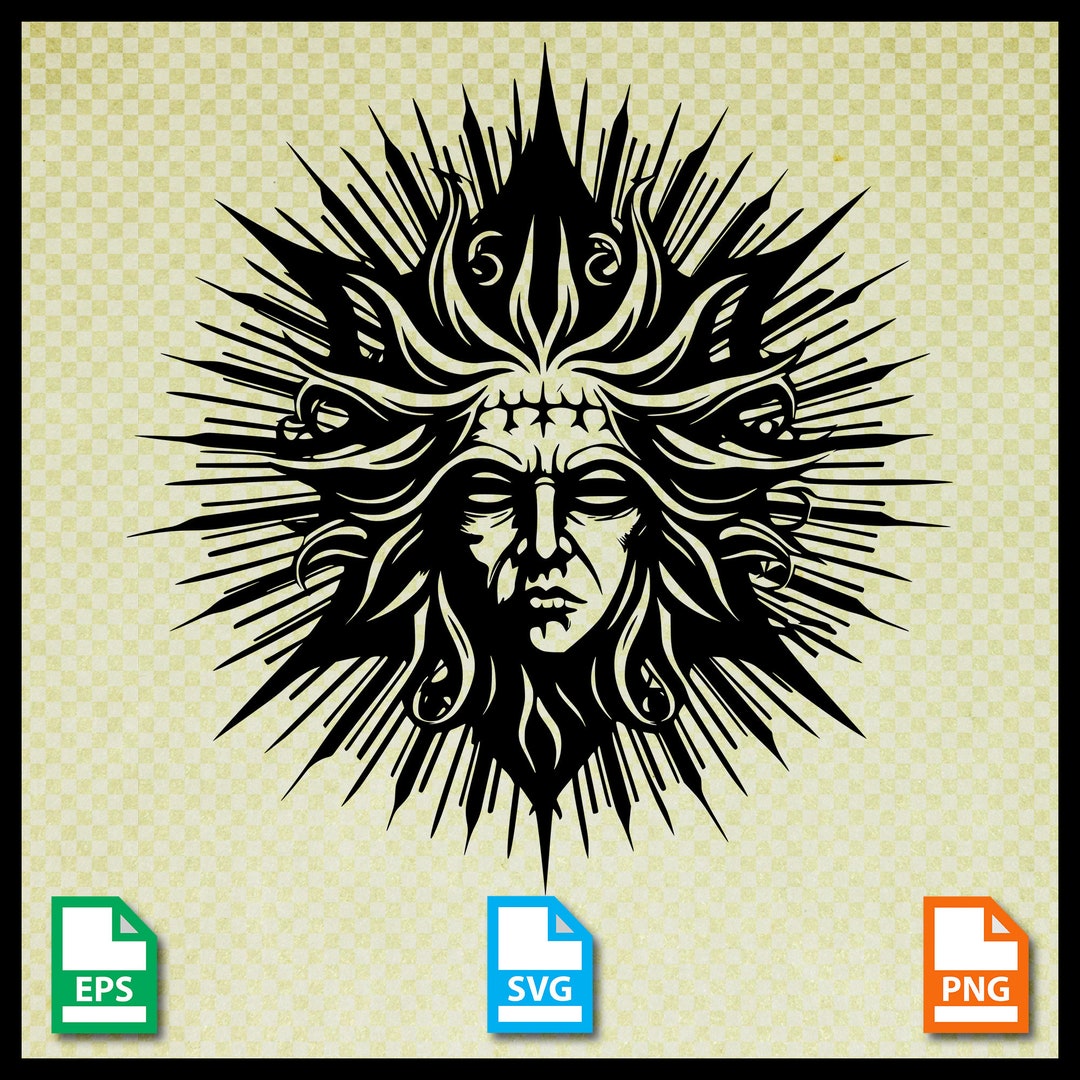 Gothic Sun Svg, Download Eps, Silhouette Cameo4, Cricut, Cut File ...