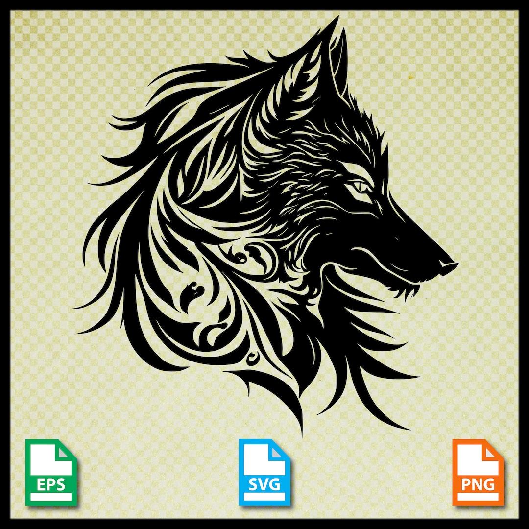 Gothic Wolf Svg, Gothic Eps, Silhouette Cameo4, Cricut, Cut File ...