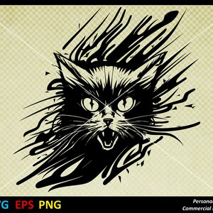 Angry Cat Svg, Feline Png, Printable Digital Download, Annoyed Kitten ...