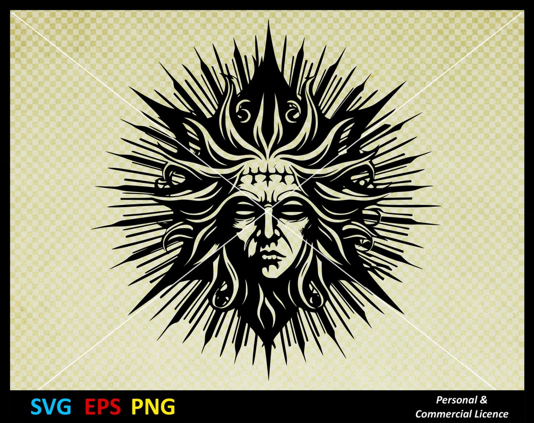 Gothic Sun Svg Download Eps Silhouette Cameo4 Cricut Cut - Etsy