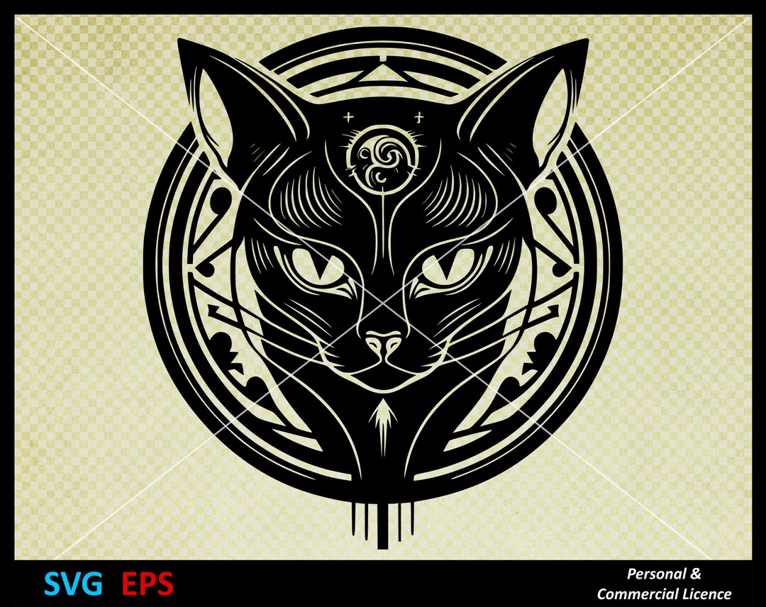 Gothic Black Cat Svg Silhouette Cameo Cricut Cut File Cat - Etsy