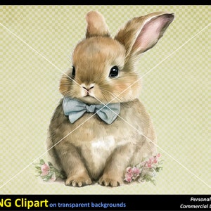 Bunny Clipart Png, Six Images, Easter Themed Rabbits, Spring Season ...