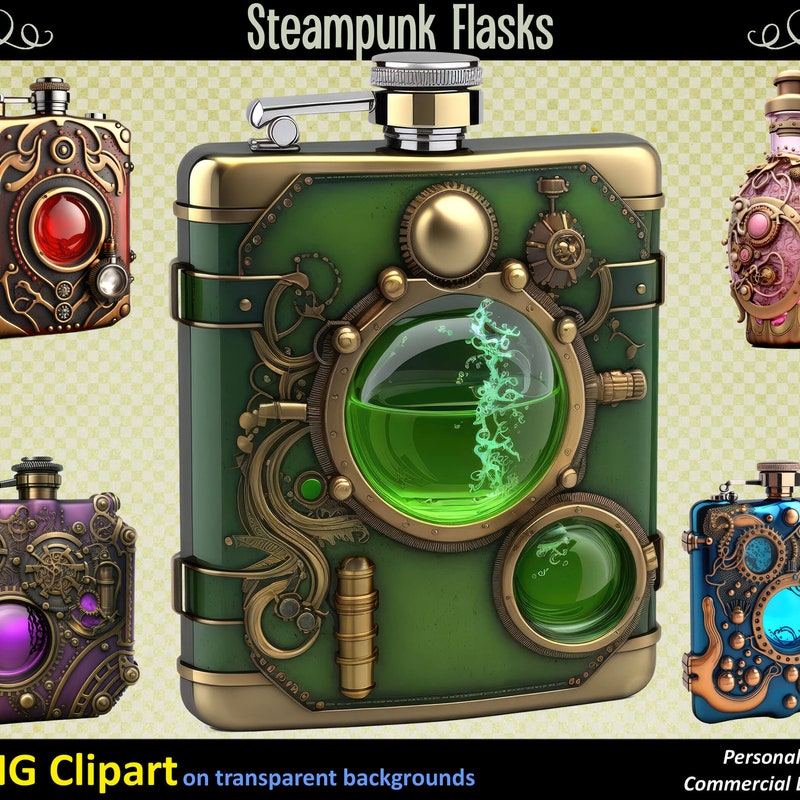 Steampunk Flask - Etsy