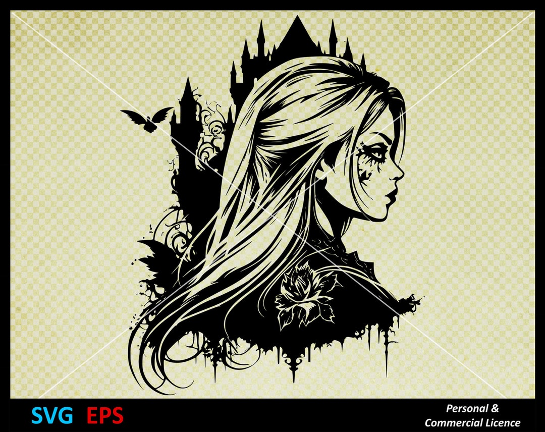 Goth Girl Svg Gothic Eps Silhouette Cameo4 Cricut Cut - Etsy