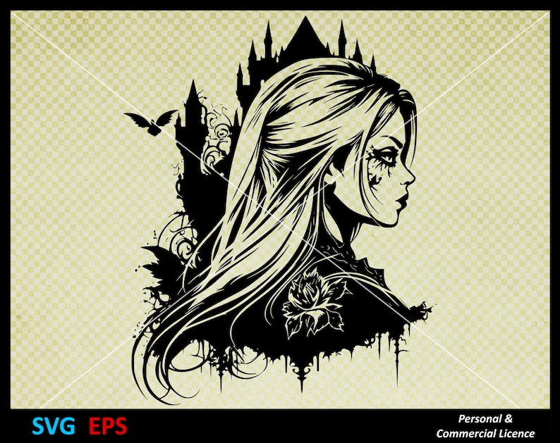 Goth Girl Svg Gothic Eps Silhouette Cameo4 Cricut Cut - Etsy