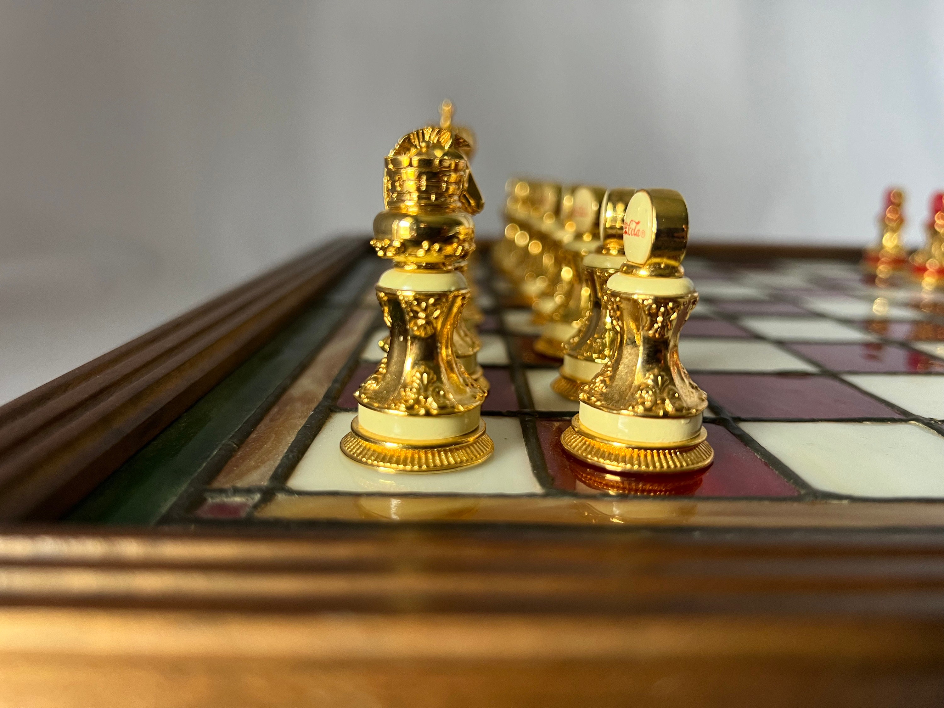 Coca Cola Stained Glass Chess Set 24K Gold by the Franklin Mint 1996 - Etsy
