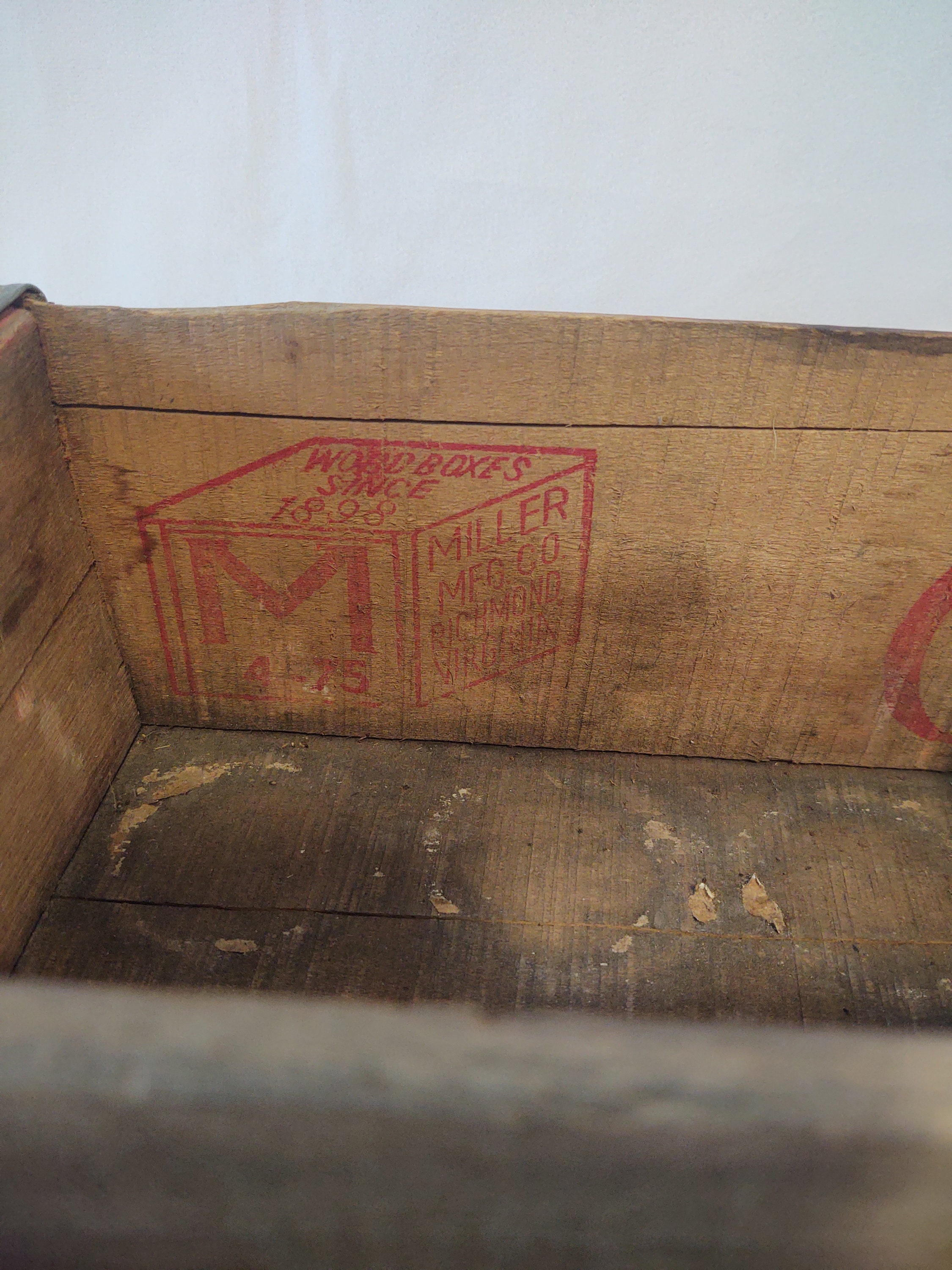 Vintage Red Coca Cola Wooden Crate With Dividers Miller Mfg. Richmond ...