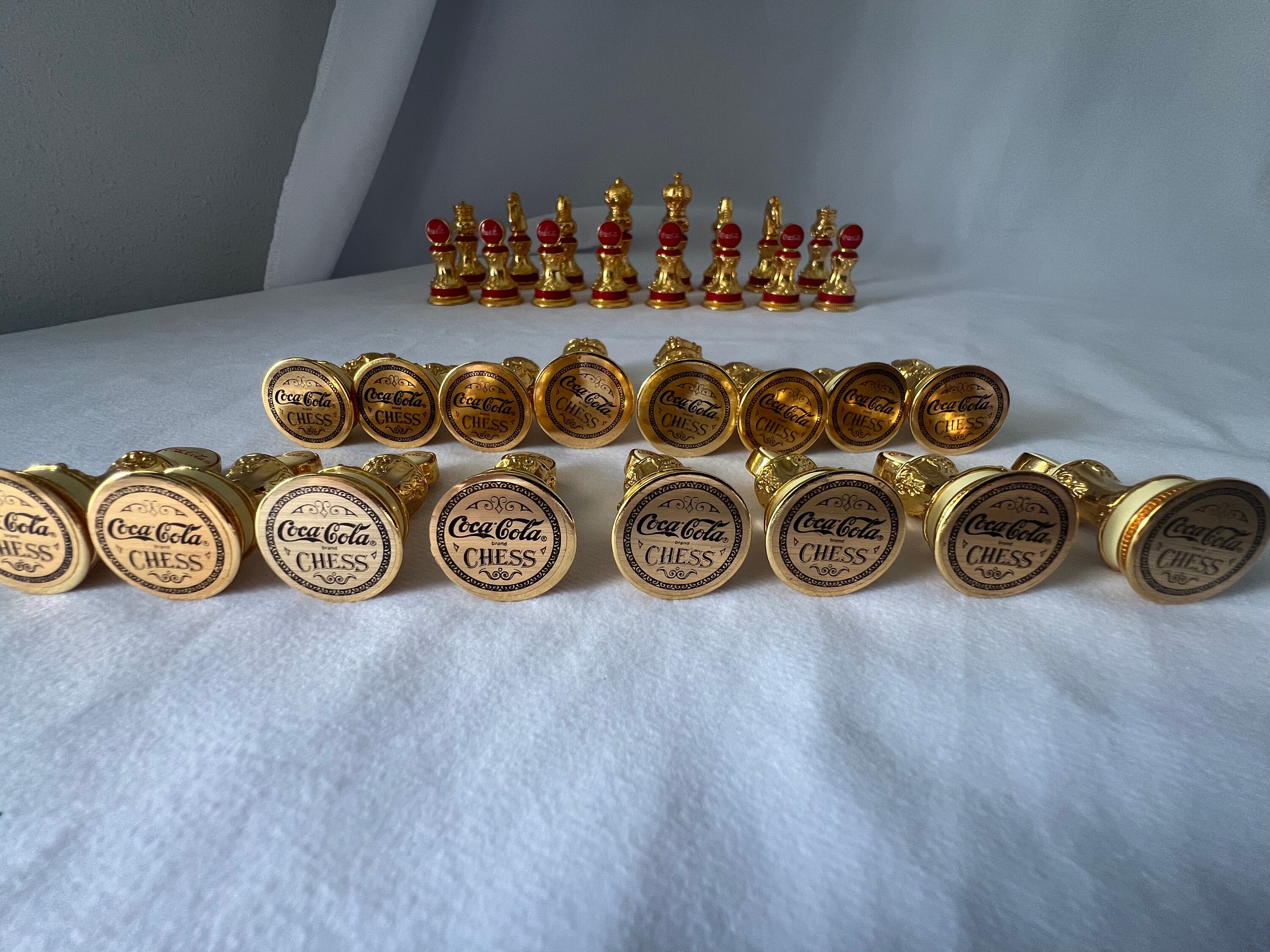 Coca Cola Stained Glass Chess Set 24K Gold by the Franklin Mint 1996 - Etsy