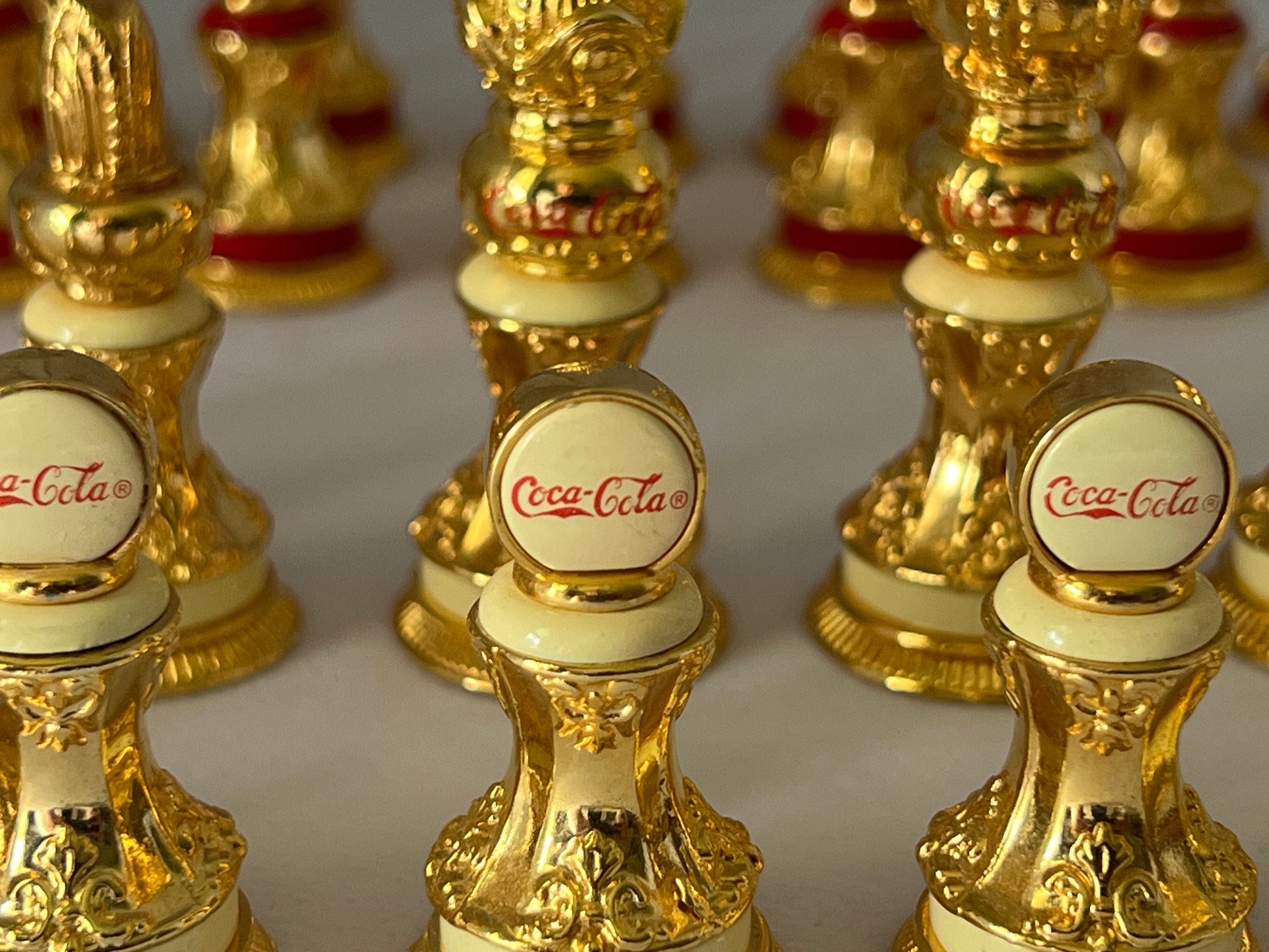 Coca Cola Stained Glass Chess Set 24K Gold by the Franklin Mint 1996 - Etsy