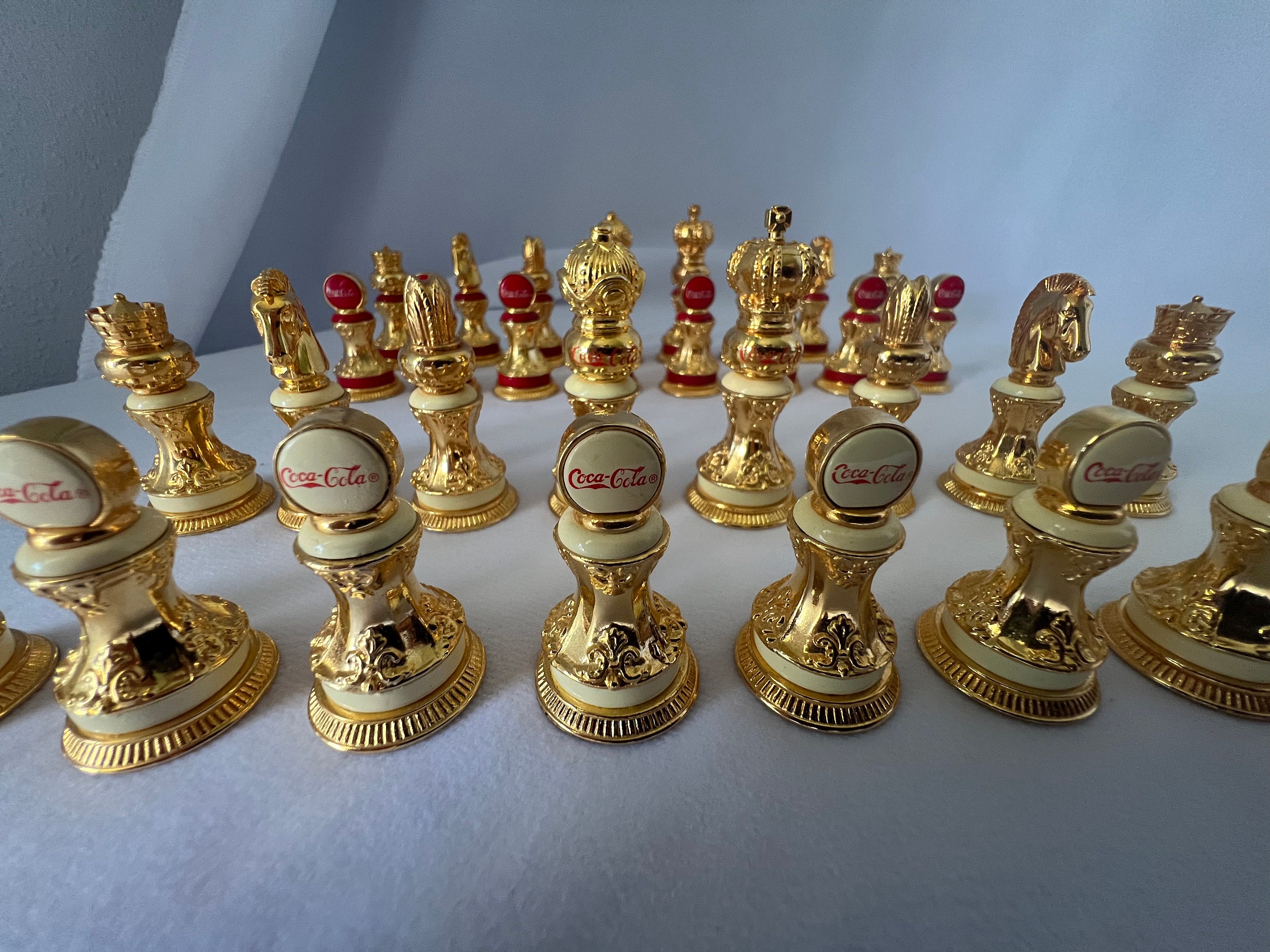 Coca Cola Stained Glass Chess Set 24K Gold by the Franklin Mint 1996 - Etsy