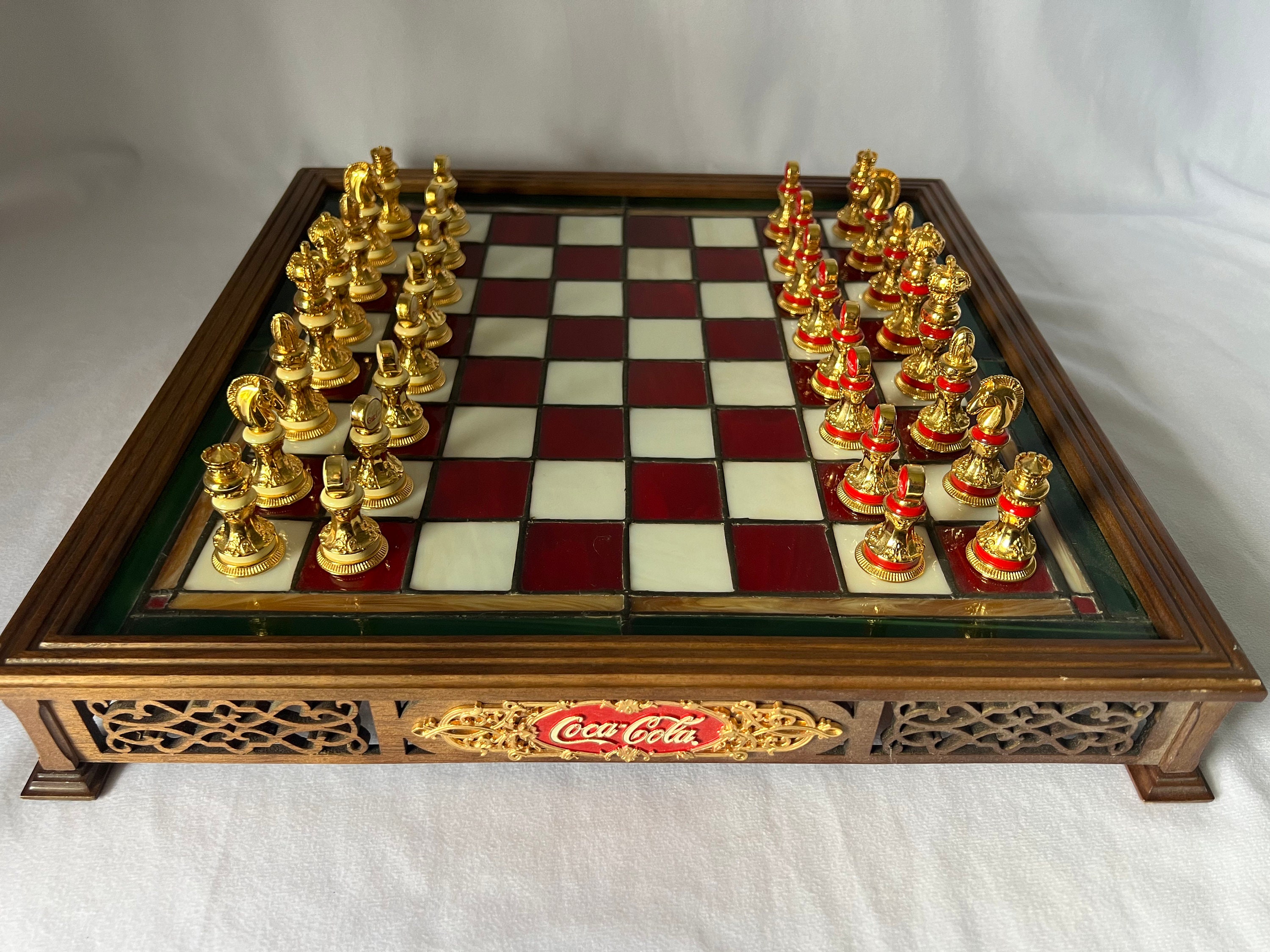 Coca Cola Stained Glass Chess Set 24K Gold by the Franklin Mint 1996 - Etsy