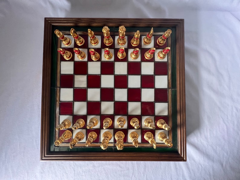 Coca Cola Stained Glass Chess Set 24K Gold by the Franklin Mint 1996 - Etsy