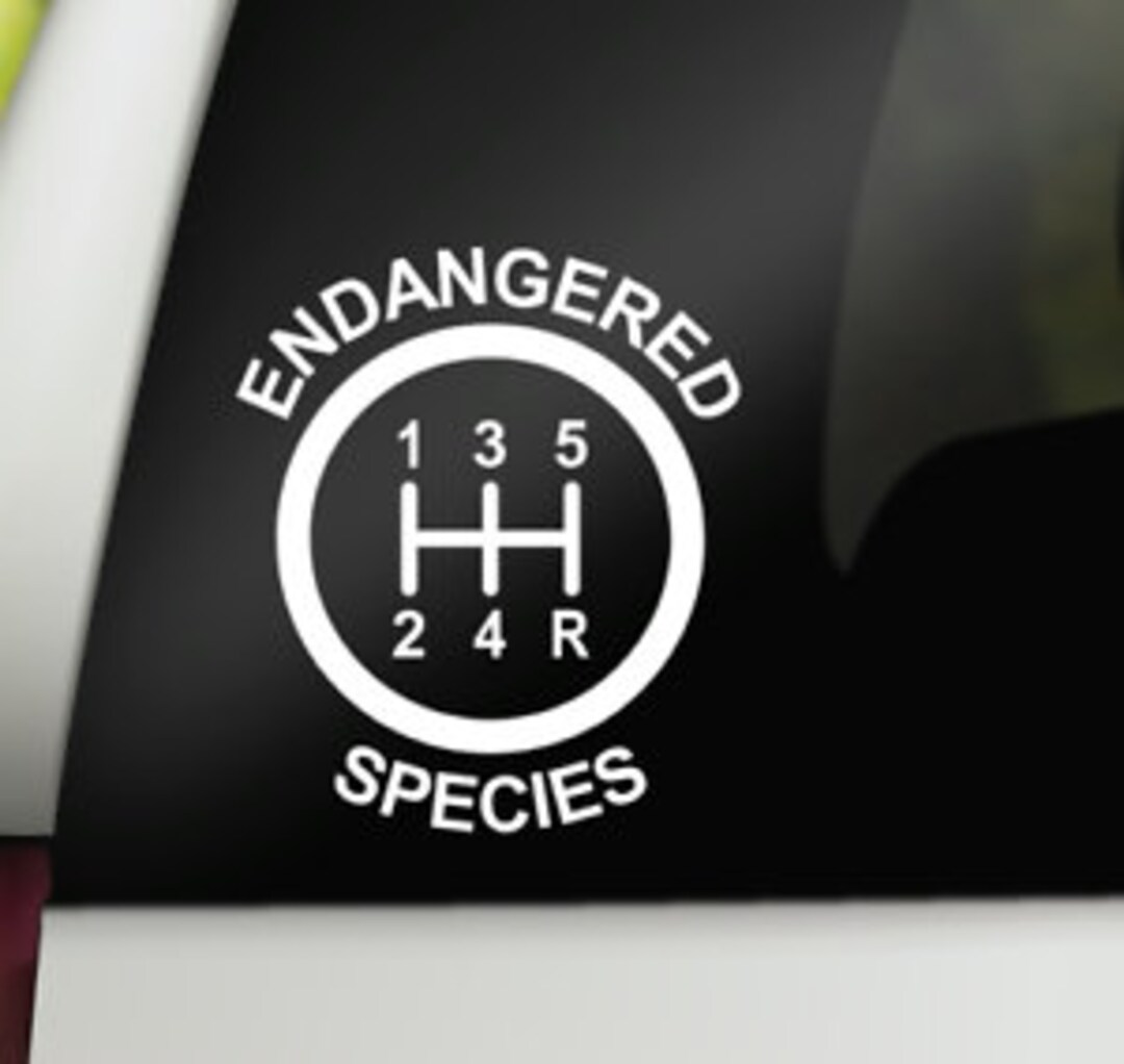 5 Speed Manual Decal, 'endangered Species' Funny Car Decal, Funny Car ...