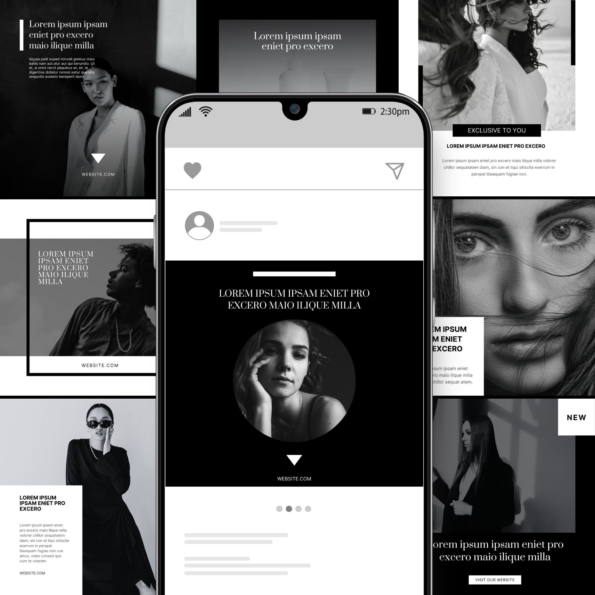 Black and White Instagram Templates - Etsy