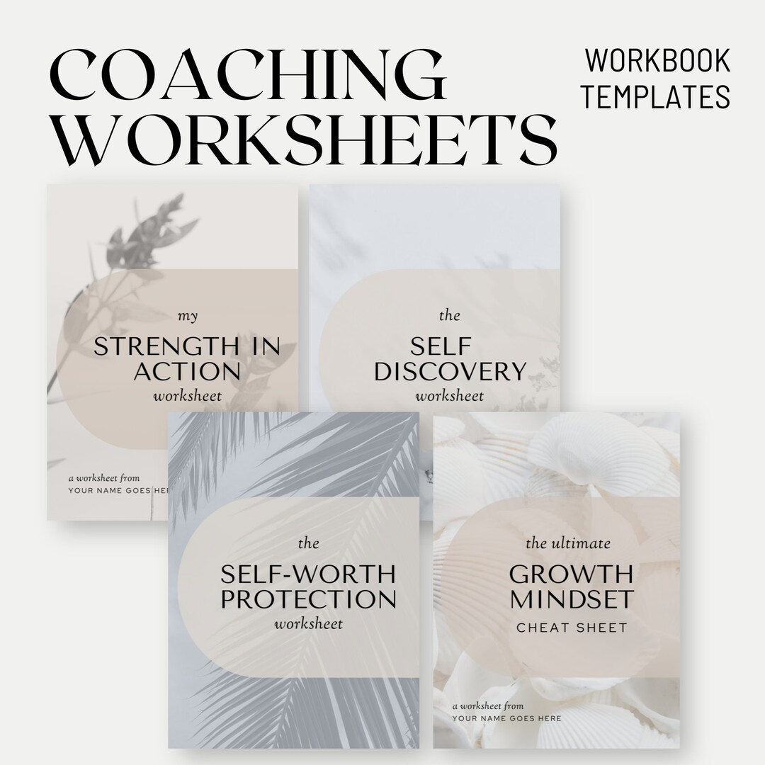 Coaching Worksheets Templates, Goal Setting Workbook, Self Discovery ...