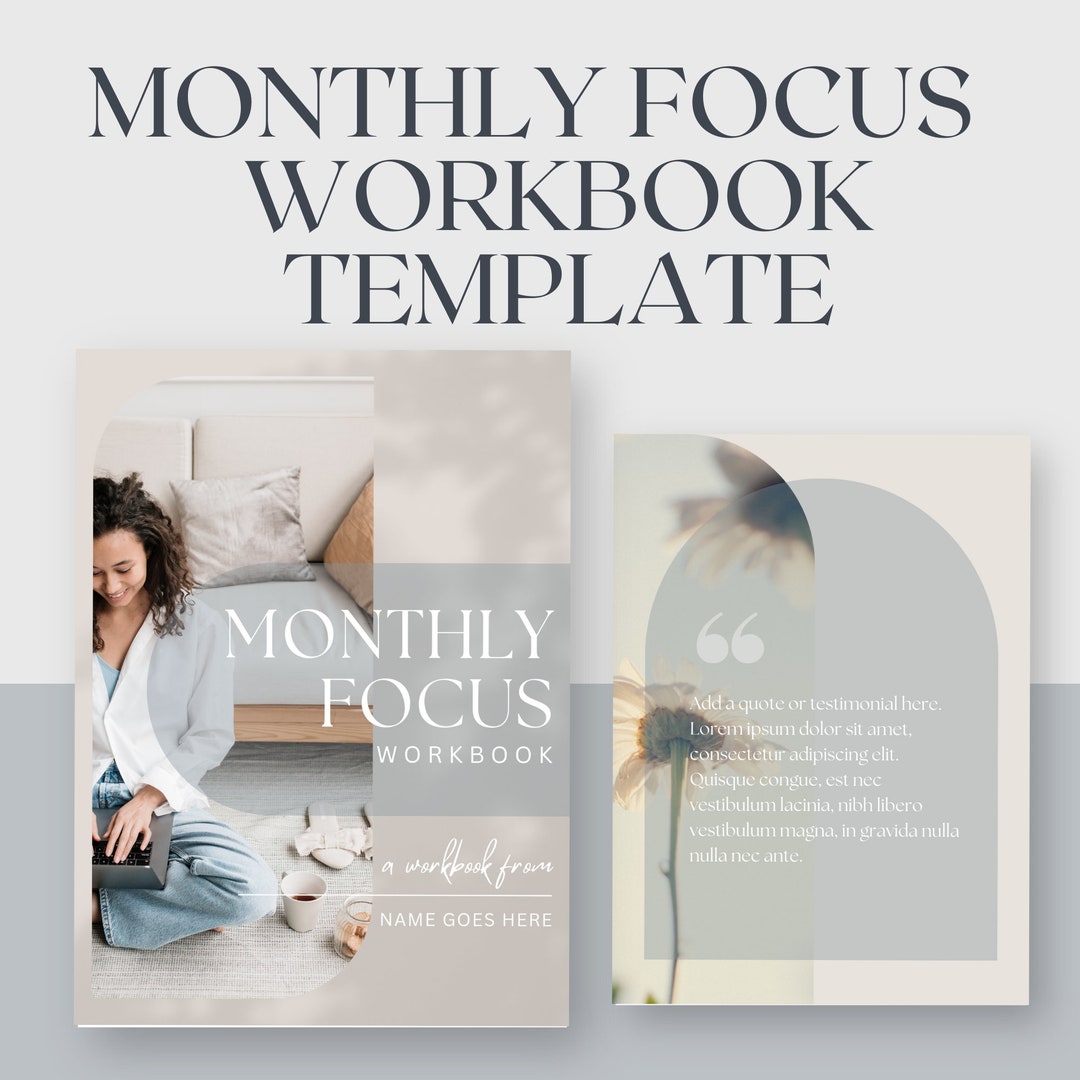 Monthly Focus Workbook Template. Template Features Monthly Focus, a ...
