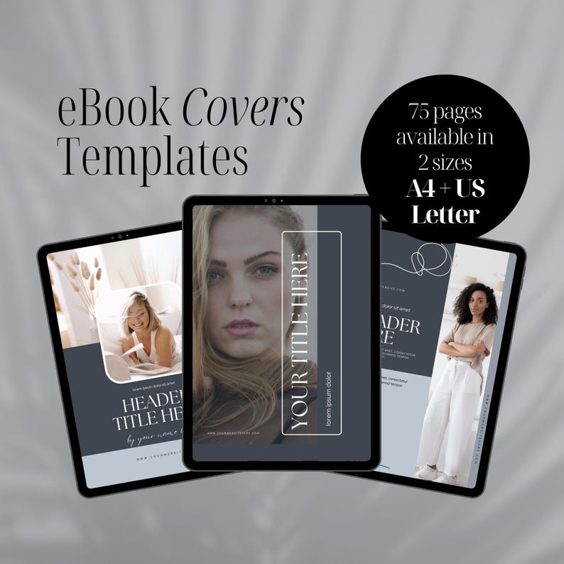 Editable Ebook Cover Template, Covers Editable Digital Covers for Ebook ...