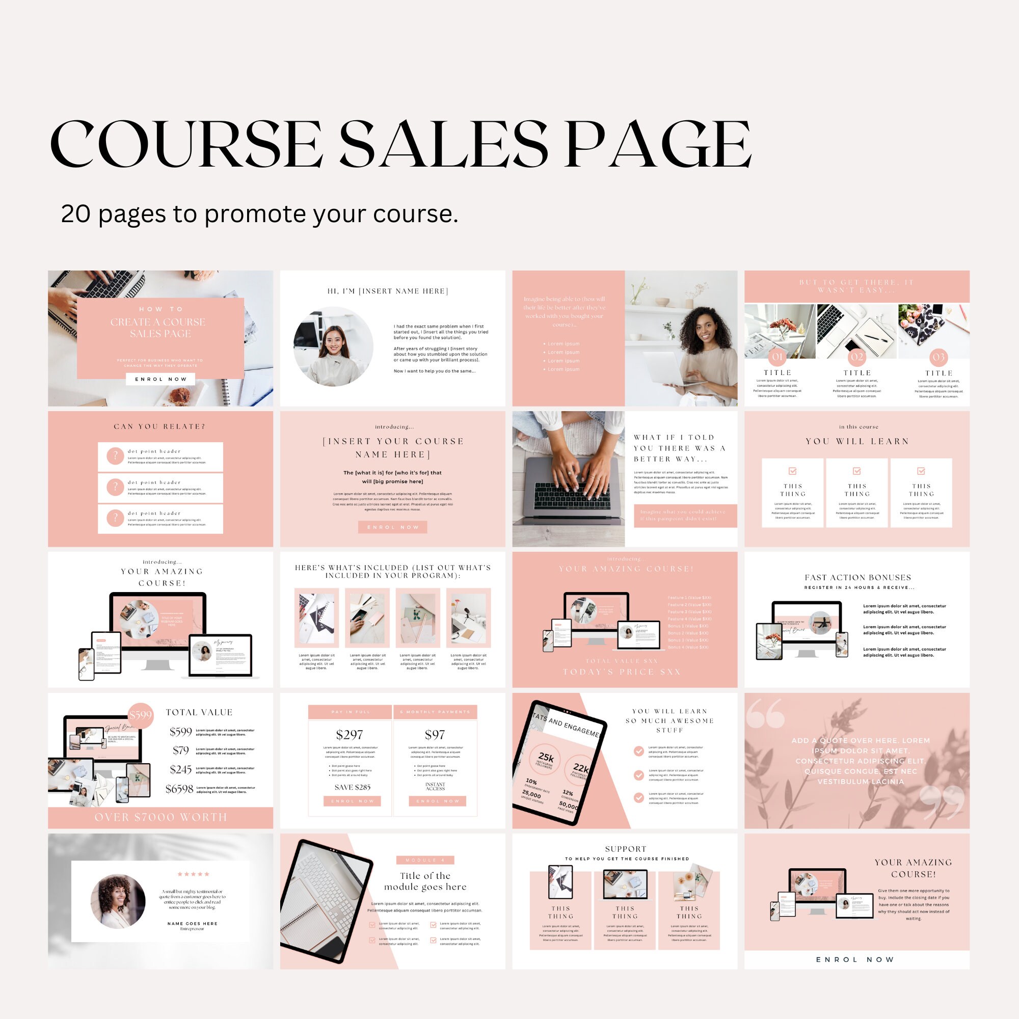 Course Creator Bundle Template for Coaches. Bundle Features Course ...