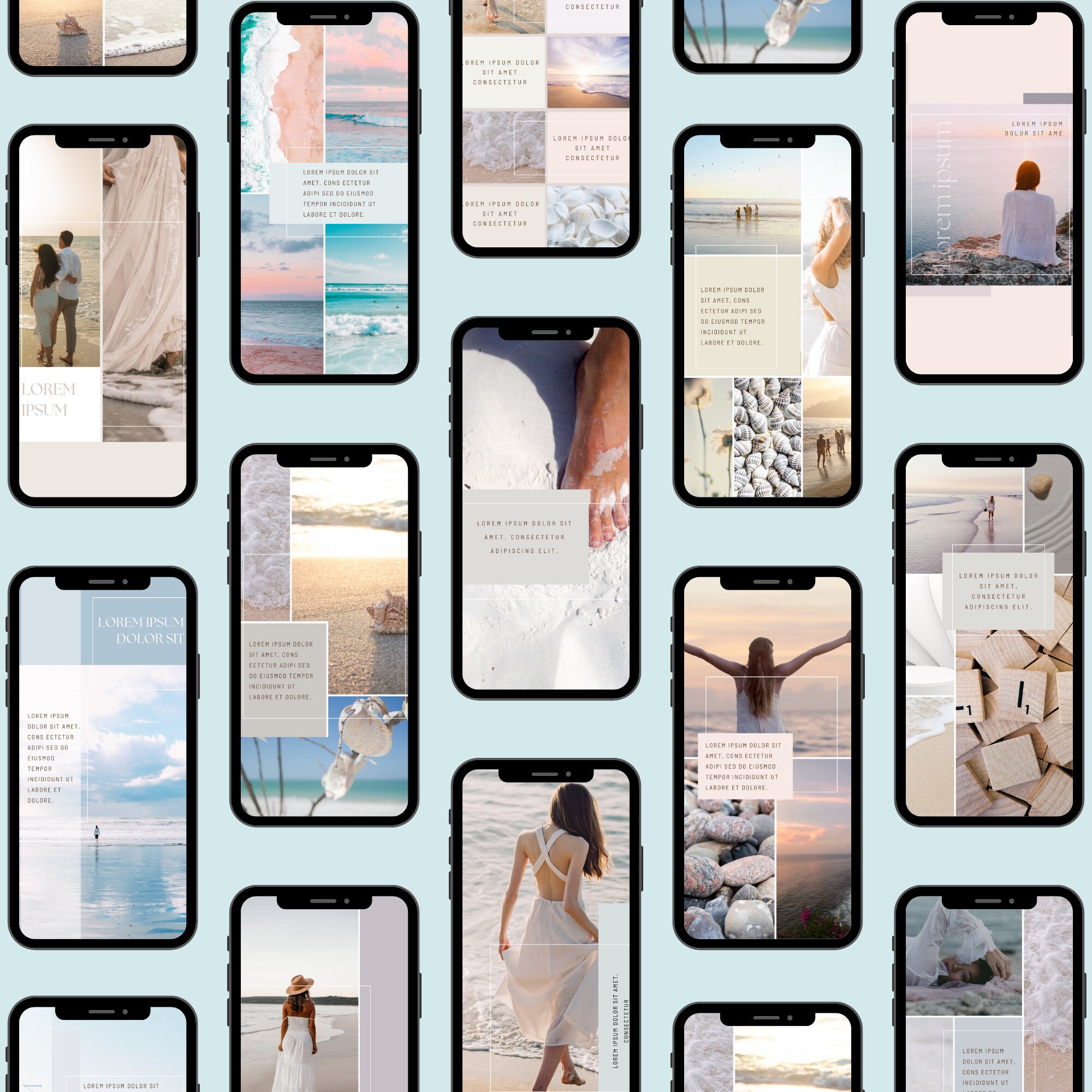 Instagram and Story Tropical Beach Template. Tropical Beach Instagram ...