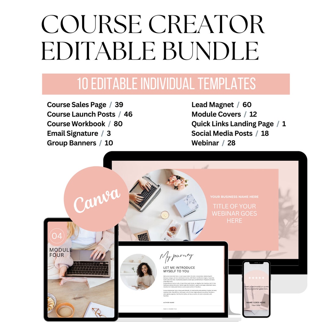 Course Creator Bundle Template for Coaches. Bundle Features - Etsy