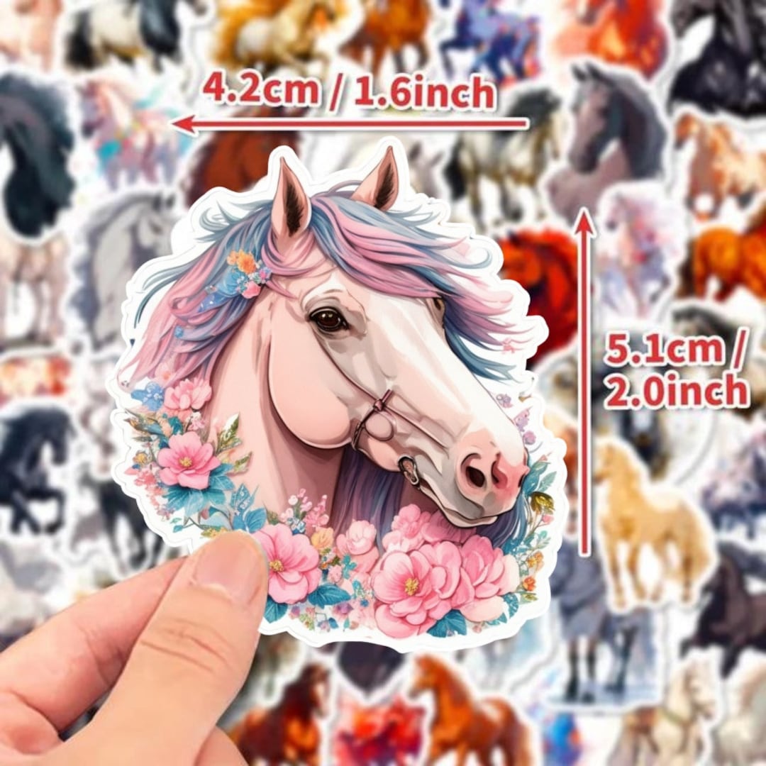 Floral Horse Stickerrainbow Boho Horse Laptop Sticker Pony - Etsy