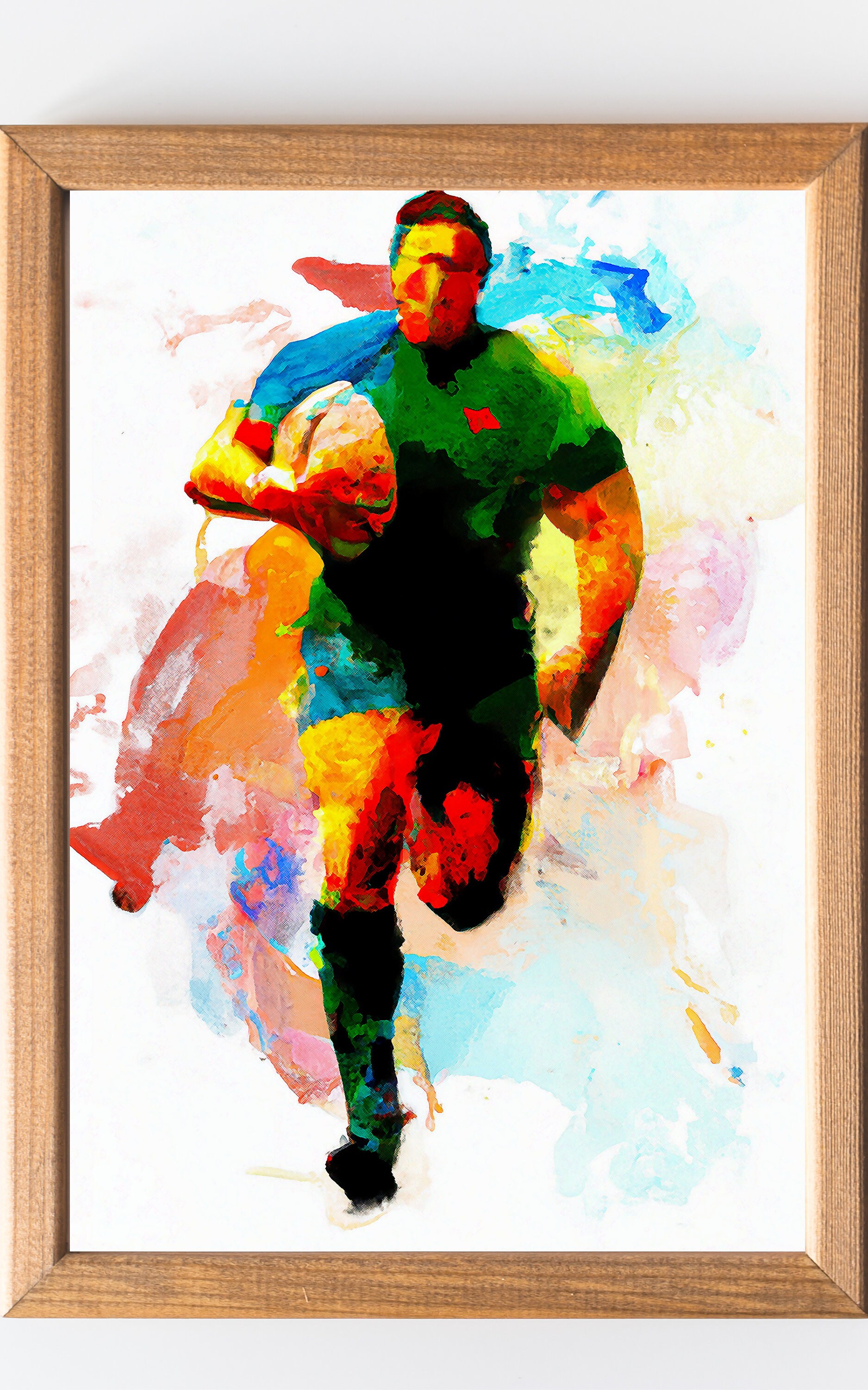Male Rugby Print, Rugby Art, Rugby Player, Colorful, Rugby Wall Art ...