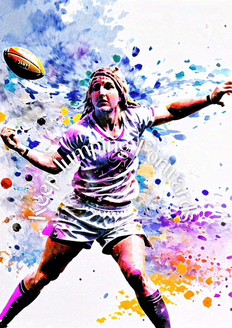 Dynamic Trio Womens Rugby Wall Art - Graffiti-inspired Instant Digital ...