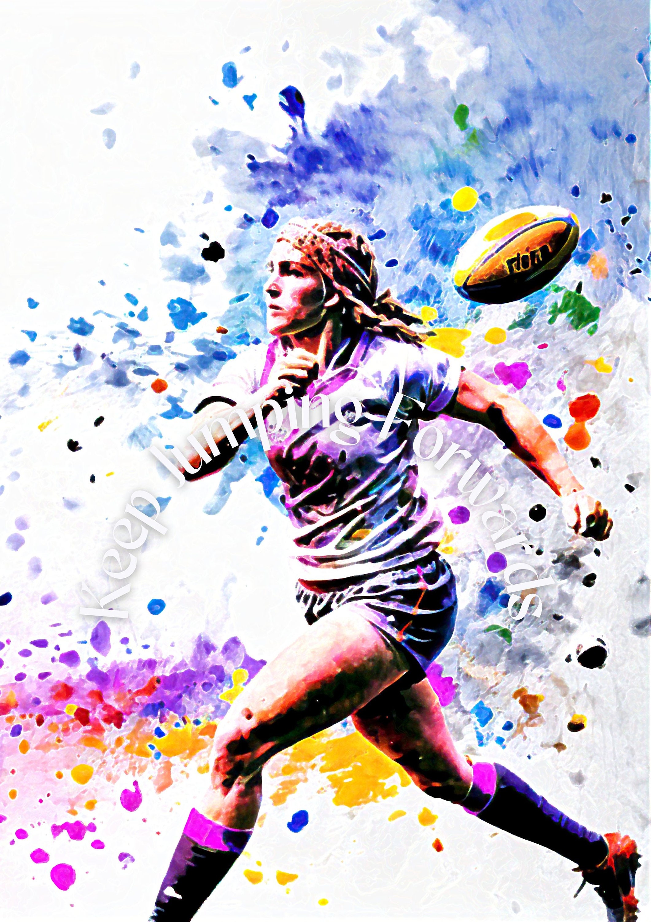 Dynamic Trio Womens Rugby Wall Art - Graffiti-inspired Instant Digital ...