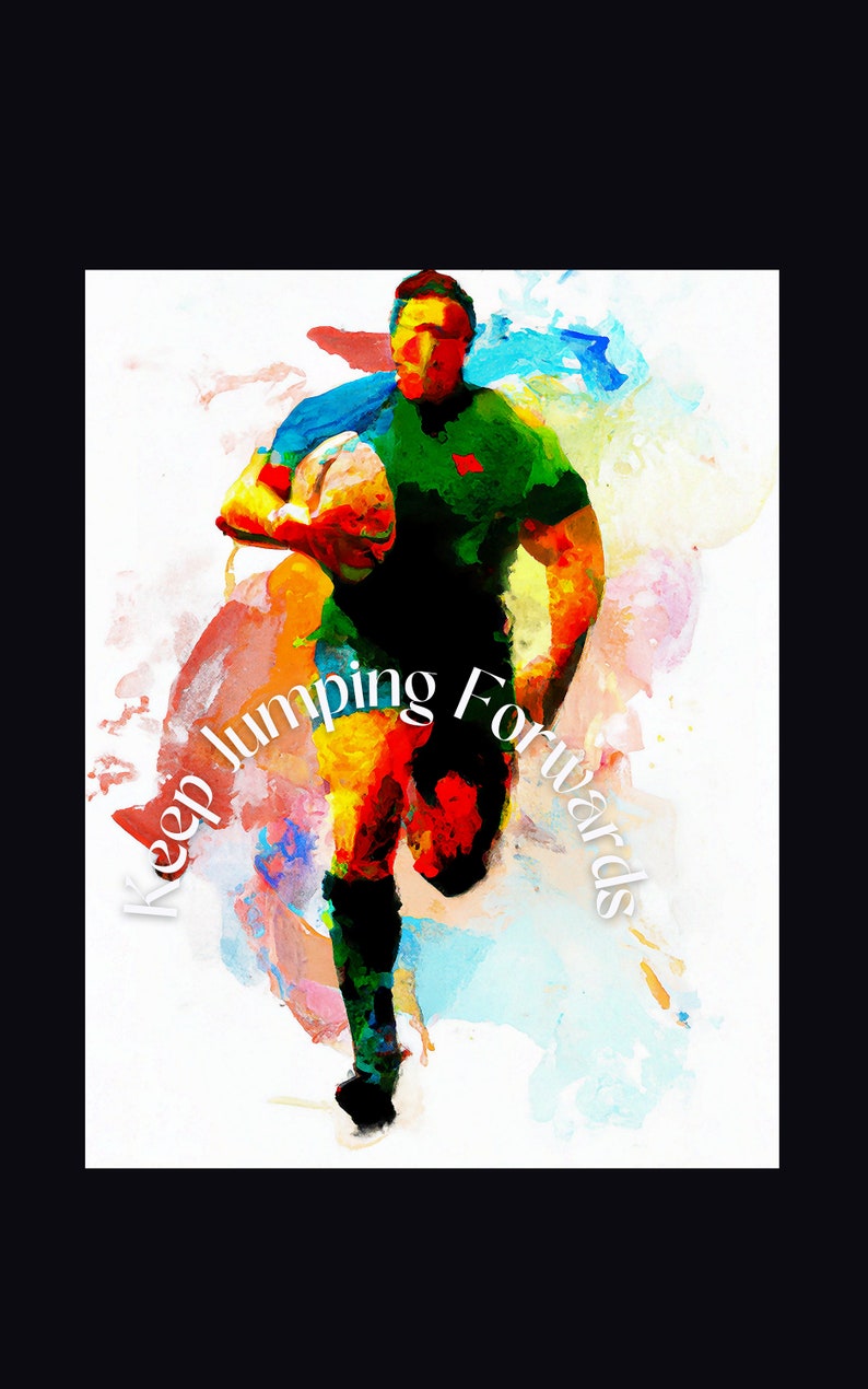 Male Rugby Print, Rugby Art, Rugby Player, Colorful, Rugby Wall Art ...