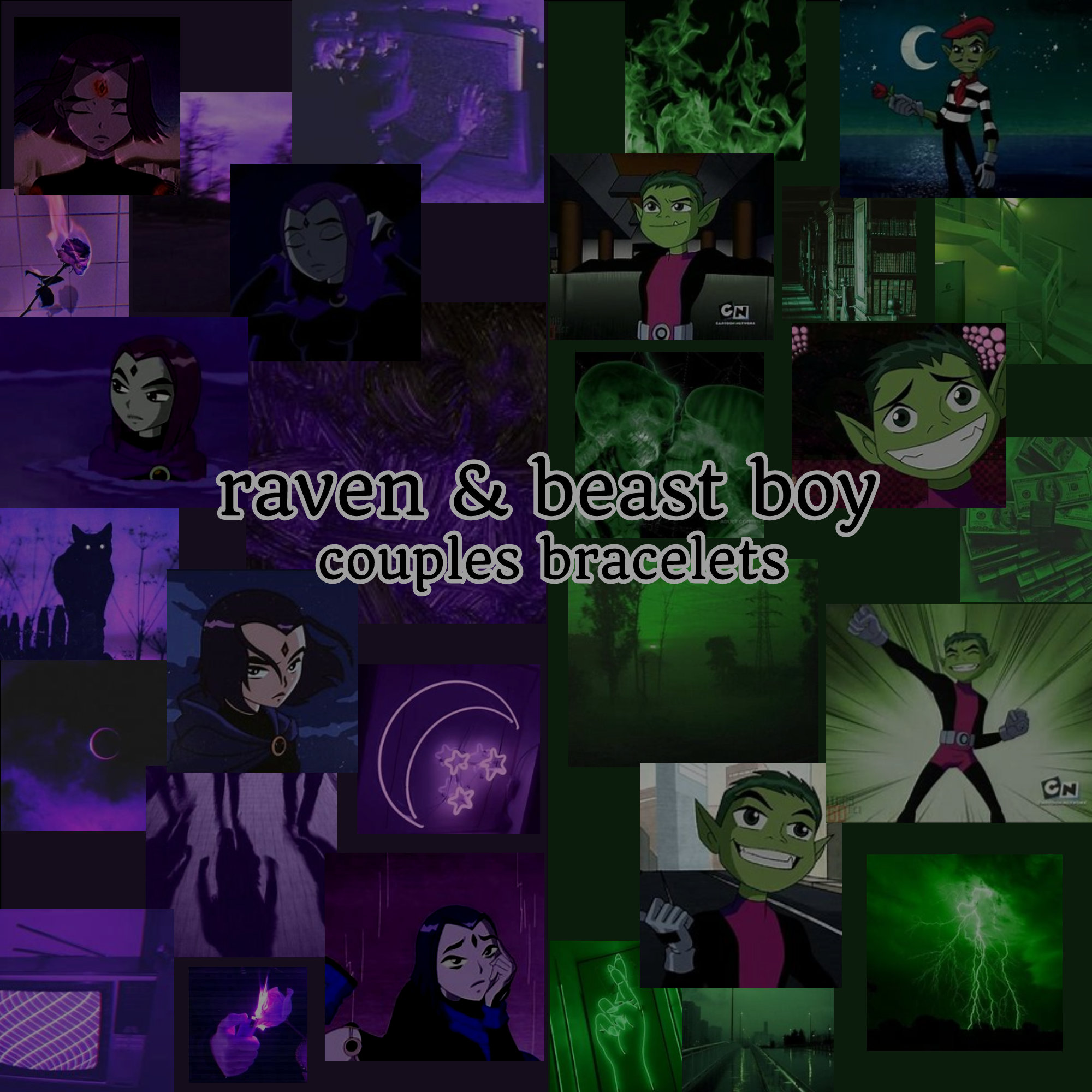 Raven and Beast Boy Couples Bracelets - Etsy